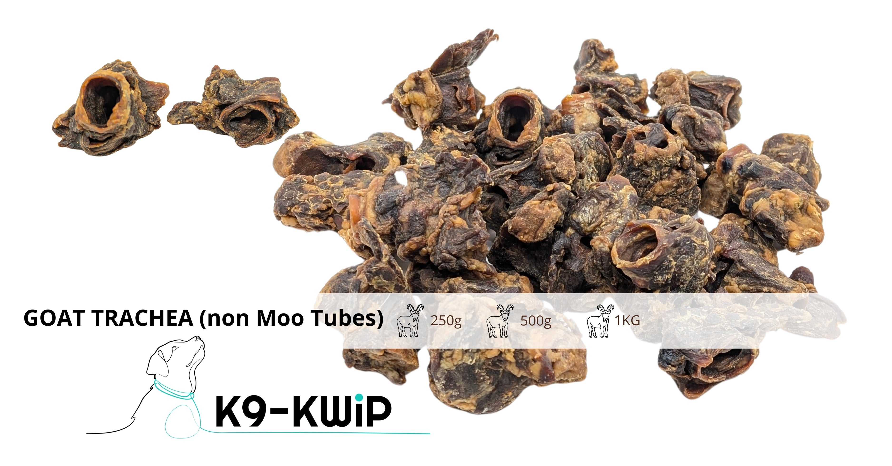 GOAT Trachea Chews – Non Moo Chew Bites | K9-KWiP